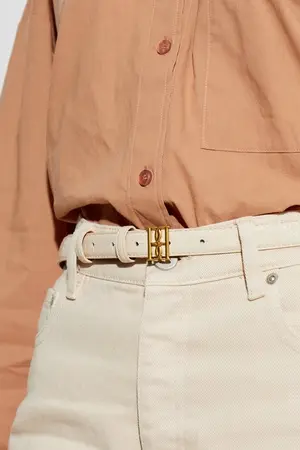 BY MALENE BIRGER Marlos Leather Belt - Cream