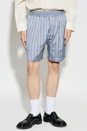 TOM FORD Striped Silk Shorts - Blue