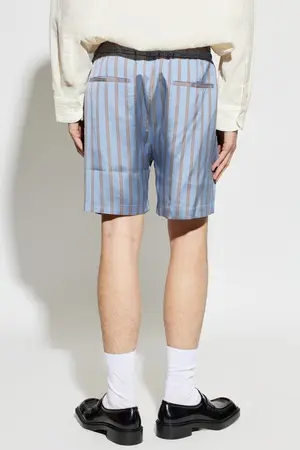 TOM FORD Striped Silk Shorts - Blue