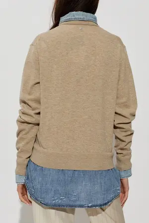 Acne Studios Mixed-fabric Sweater - Beige