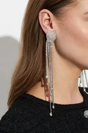Alessandra Rich Crystal Clip-on Dangle Earrings