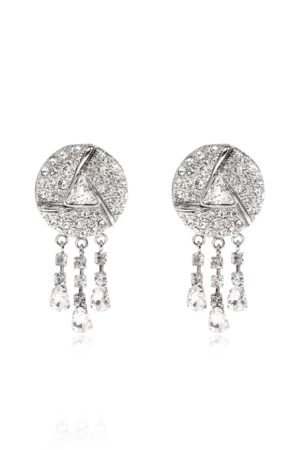 Alessandra Rich Crystal Clip-on Earrings - Silver