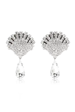 Alessandra Rich Crystal Clip-on Earrings - Silver