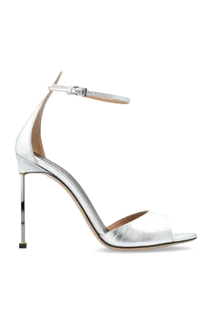TOM FORD Leather Heeled Sandals - Silver