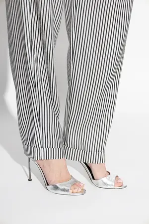TOM FORD Leather Heeled Sandals - Silver