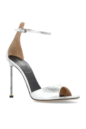 TOM FORD Leather Heeled Sandals - Silver