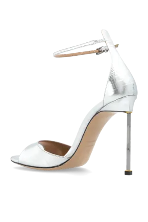 TOM FORD Leather Heeled Sandals - Silver