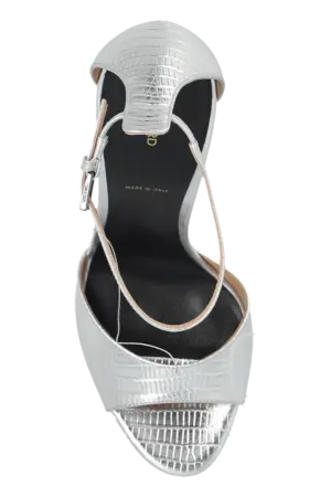 TOM FORD Leather Heeled Sandals - Silver