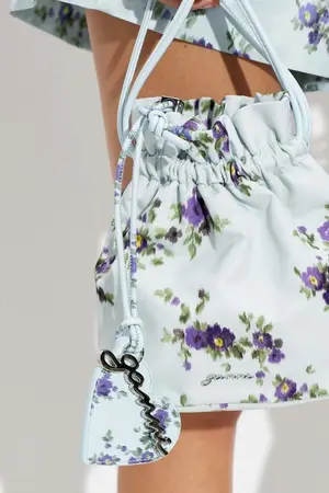 GANNI Floral Bag Charm - Light Blue
