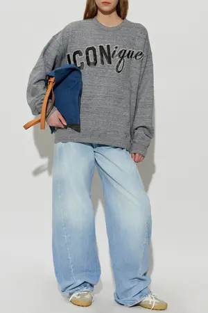 Dsquared2 Sweatshirt With "iconique" Inscription - Grey