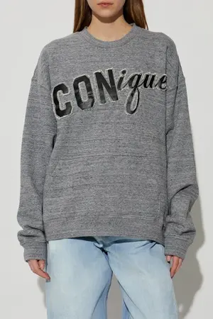 Dsquared2 Sweatshirt With "iconique" Inscription - Grey