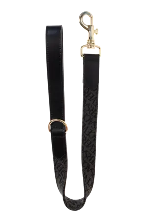 Versace Dog Leash With Barocco Print - Black