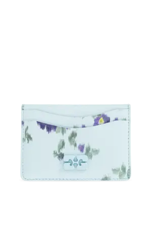 GANNI Card Case With Floral Motif - Blue