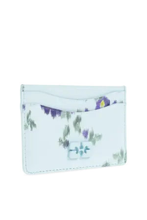 GANNI Card Case With Floral Motif - Blue