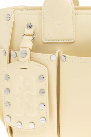 GANNI Top Handle Bag - Cream
