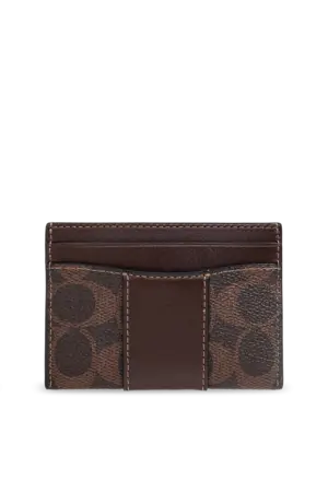 COACH Leather Card Holder - Brown