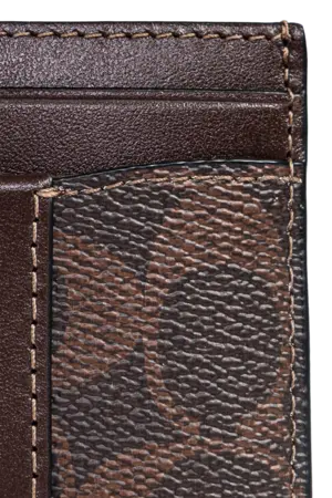 COACH Leather Card Holder - Brown