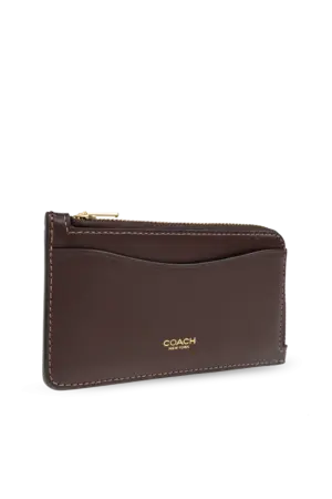 COACH Leather Card Holder - Brown