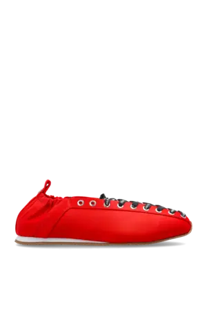 GANNI Satin Sneakers Red
