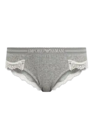 Emporio Armani Briefs With Lace Inserts - Grey