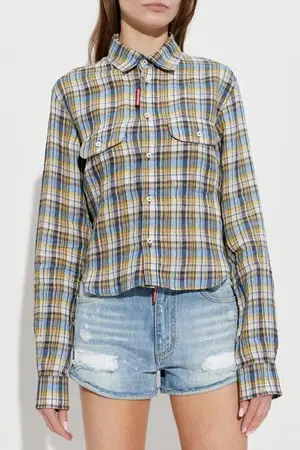 Dsquared2 Linen Checkered Shirt - Multicolour