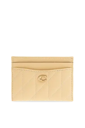 COACH Leather Card Holder Yellow