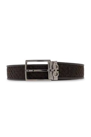 FERRAGAMO Braided Leather Belt - Brown