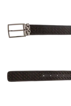 FERRAGAMO Braided Leather Belt - Brown