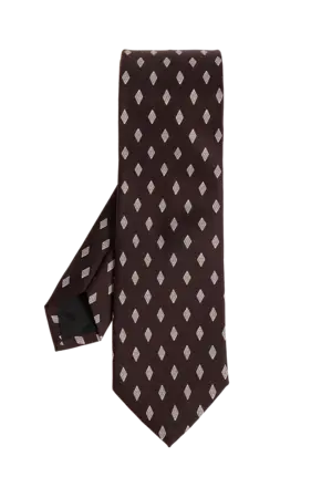 FERRAGAMO Silk Neck Tie - Brown