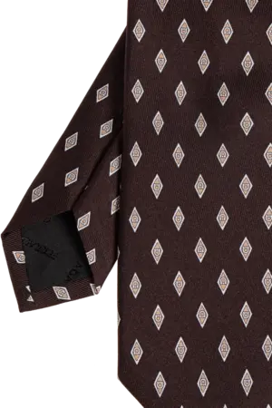 FERRAGAMO Silk Neck Tie - Brown