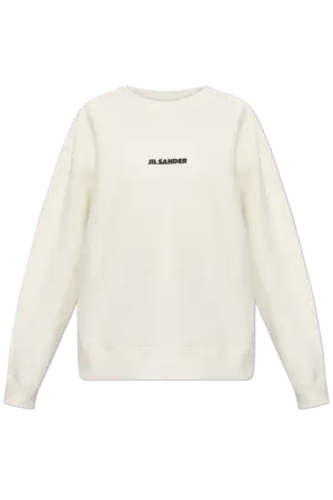JIL SANDER Logo-printed Relaxed Fit Sweatshirt - Cream