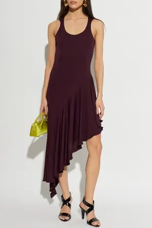 Alaïa Asymmetrical Strappy Dress - Purple