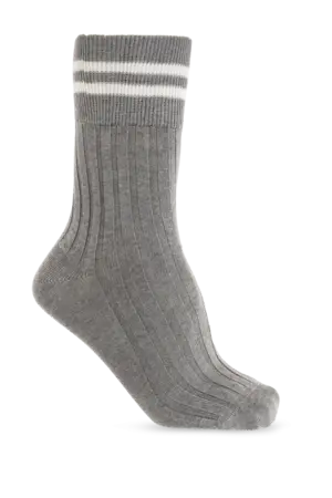 Eleventy Cotton Ribbed Socks - Grey