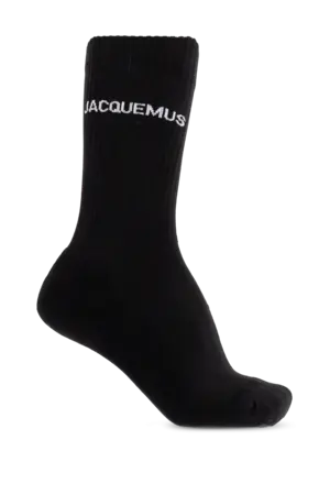Jacquemus Socks With Embroidered Logo - Black