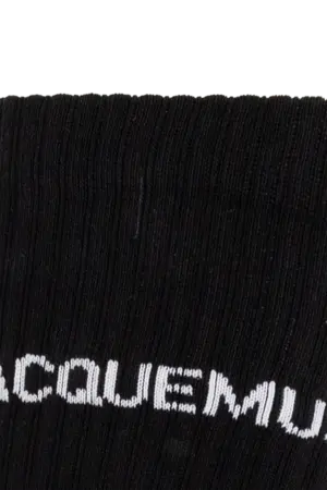 Jacquemus Socks With Embroidered Logo - Black
