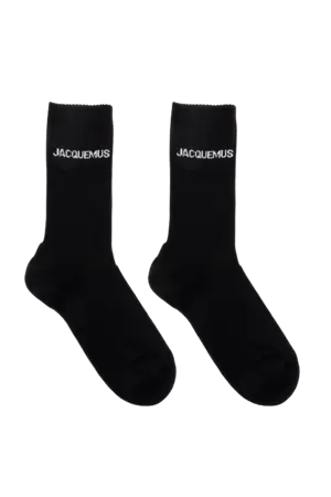 Jacquemus Socks With Embroidered Logo - Black