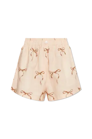 FORTE_FORTE Printed Linen-cotton Blend Shorts - Pink