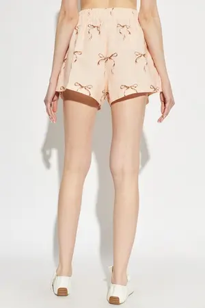 FORTE_FORTE Printed Linen-cotton Blend Shorts
