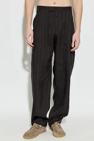 FERRAGAMO Striped Pattern Trousers - Brown