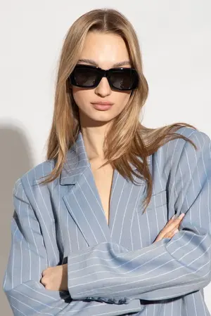 Attico Linda Farrow X Rectangle Sunglasses - Black