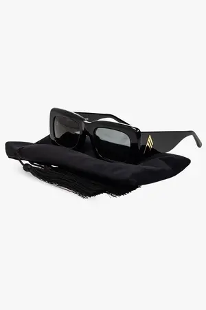 Attico Linda Farrow X Rectangle Sunglasses - Black