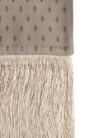 FERRAGAMO Silk Scarf With Fringes - Beige