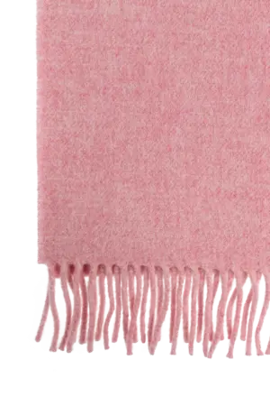 GANNI Wool Scarf With Logo - Pink