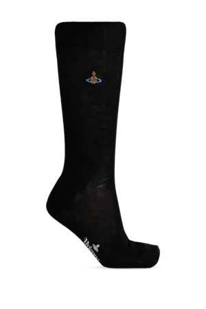 VIVIENNE WESTWOOD Cotton Socks With Logo - Black