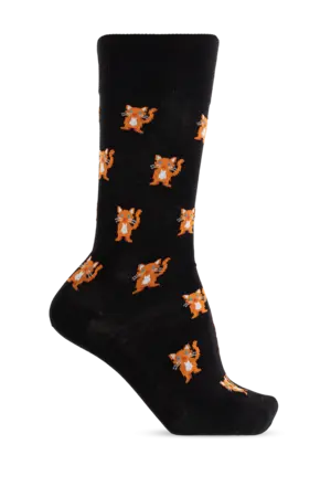 Paul Smith Cotton Socks With Appliqu - Black