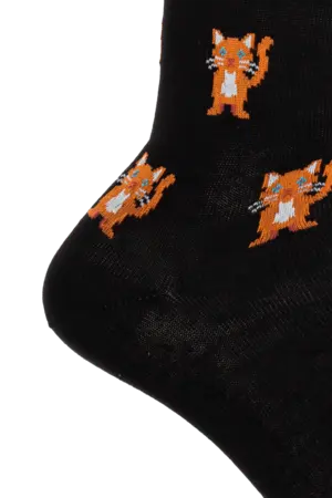 Paul Smith Cotton Socks With Appliqu - Black