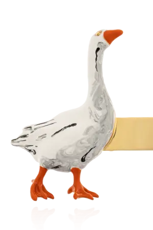 Moschino Goose Motif Hair Clip - White