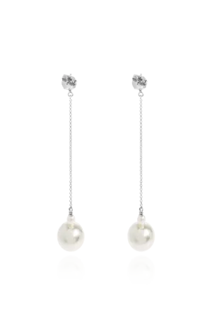 FORTE_FORTE Long Pearl Drop Earrings