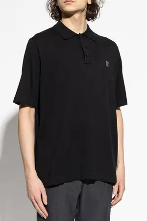 Balmain Polo With Logo - Black