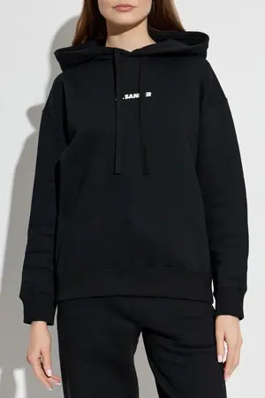 JIL SANDER Hooded Sweatshirt With Logo - Black